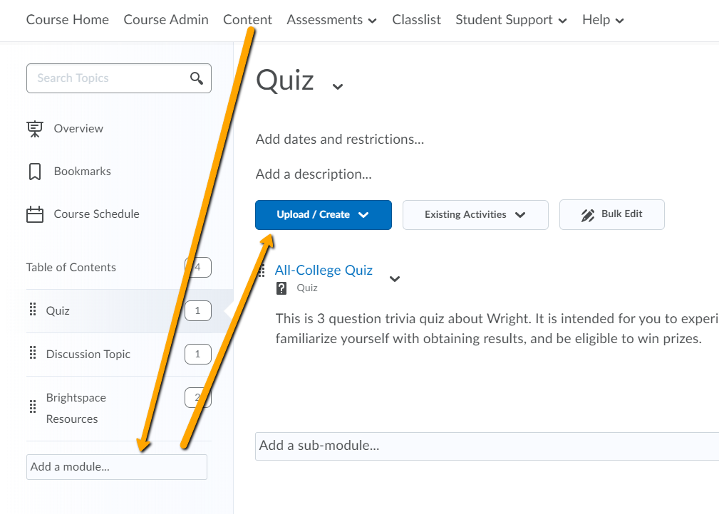 How do I create modules and add content to them? – Welcome to Brightspace Resources