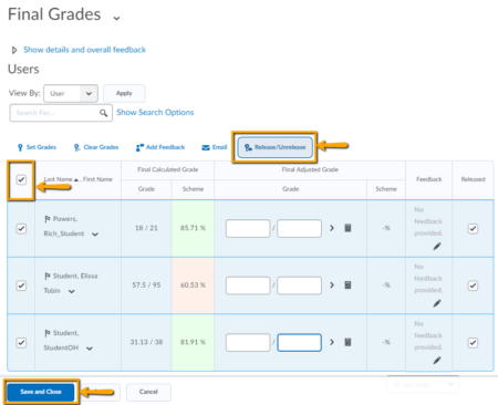 How do I show final grades to students? – Welcome to Brightspace Resources