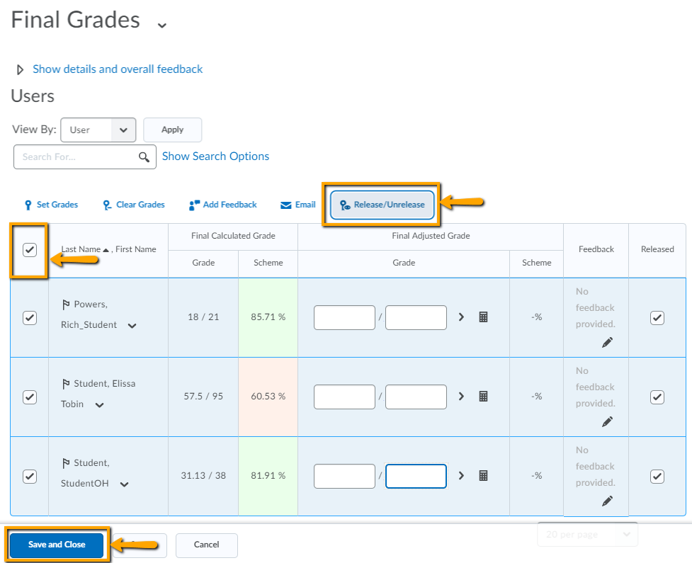 How do I show final grades to students? – Welcome to Brightspace Resources