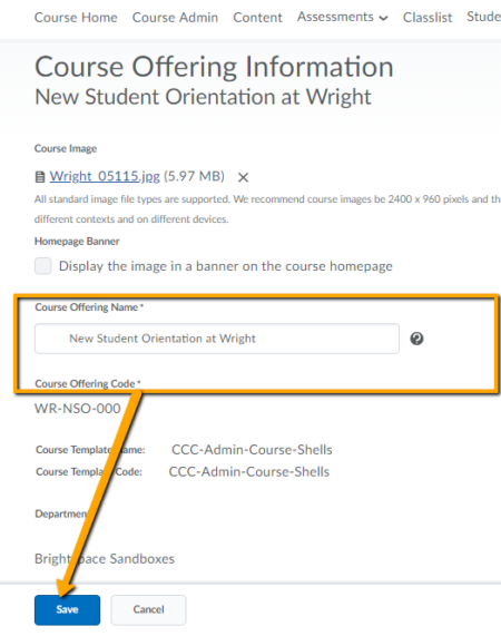 How do I edit my course title? – Welcome to Brightspace Resources