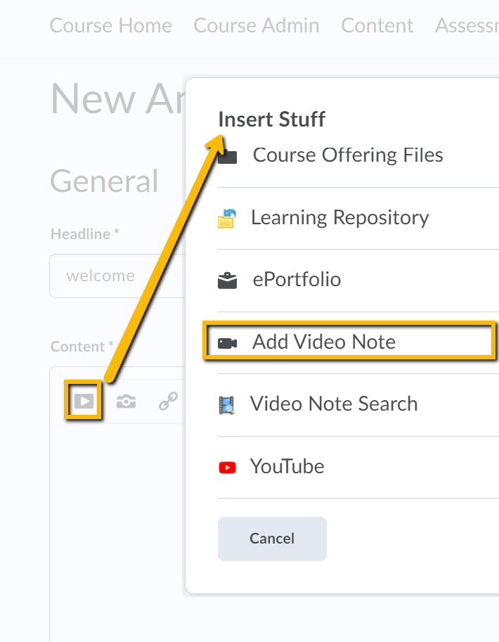 How do I create and insert a Video Note in the HTML Editor? – Welcome ...