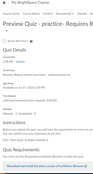 How do I Preview a quiz? – Welcome to Brightspace Resources